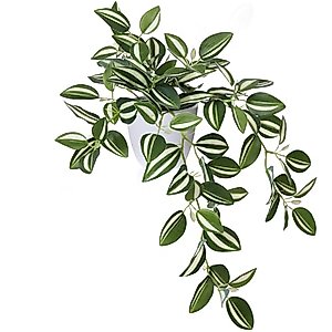 SOGUYI Fake Plants, Artificial Plants 15 Inch Faux Plants for Indoor Outdoor Decor,Realistic Artificial Hanging Plants in Pot for Home Office Perfect Housewarming Gift,1 Pack