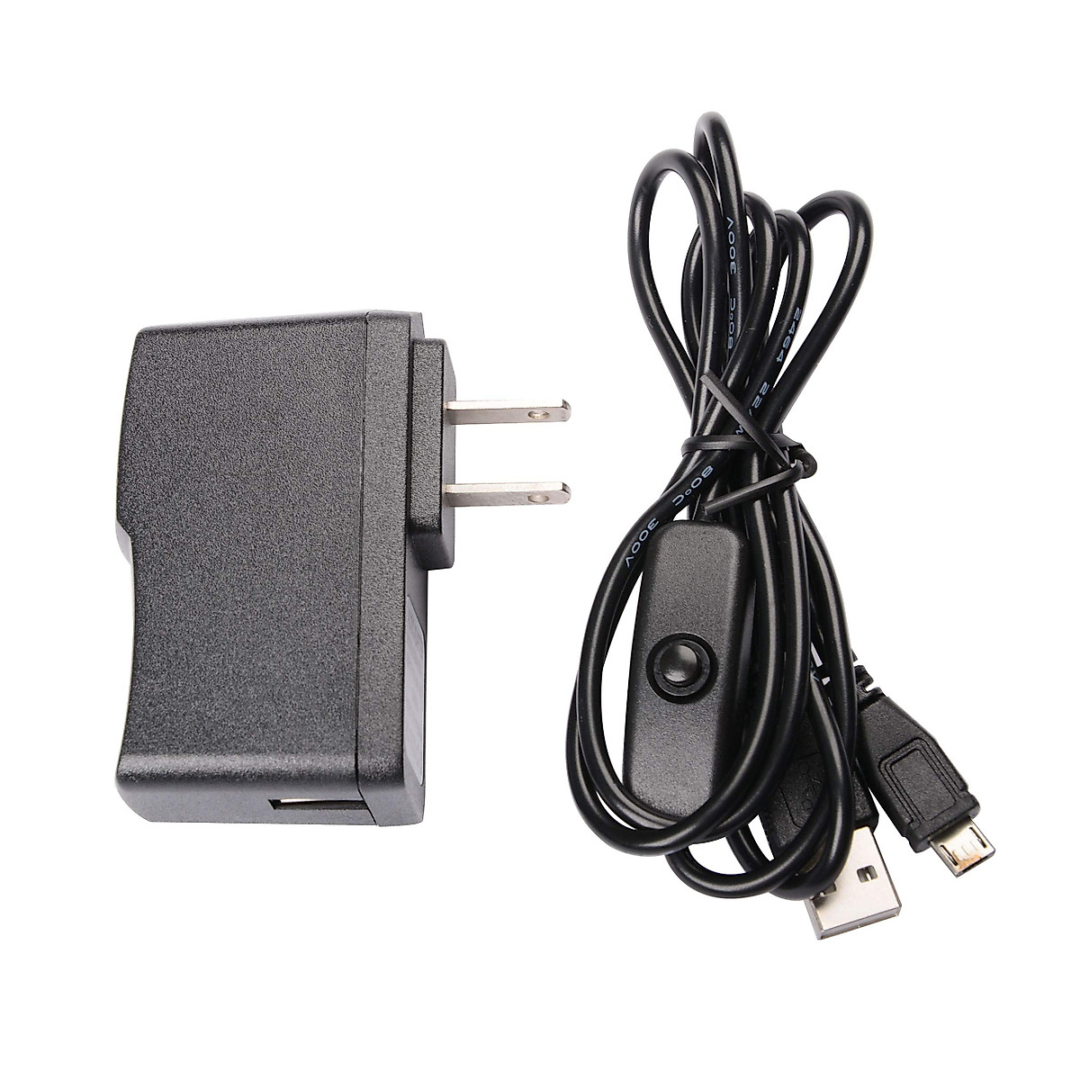 MUZOCT 5V/2.5A Power Supply Micro USB Charger Adapter with On Off Switch for Raspberry Pi 3/2 Model B