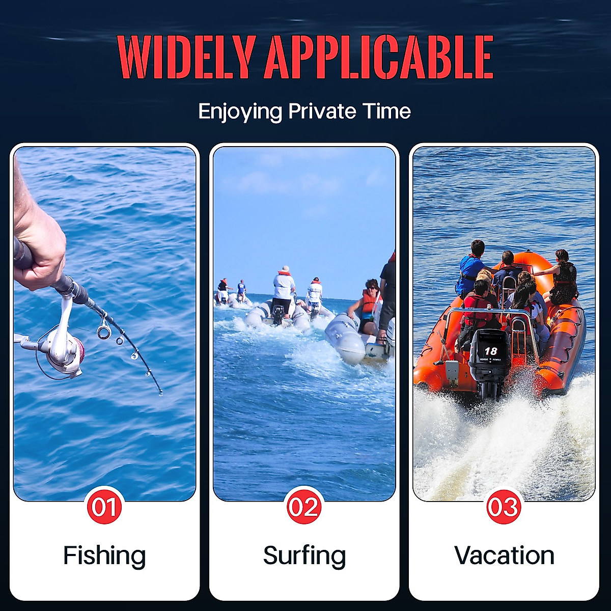 2 Stroke 18 HP Short Shaft Outboard Motors Engine, Fishing Boat Engine Tiller Control Motor Fishing Boat Engine Water-Cooling Heavy Duty Outboard Motors