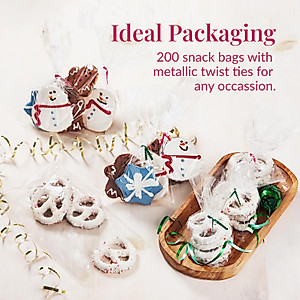 Prestee 200 Pack Clear Plastic Cellophane Bags Goodie Bags 6X10 With 4inches Twist Ties Candy Bags Cookie Bags Treat Bags Clear Gift Bags Cellophane Treat Bags 6x10 Inch (Pack of 200)