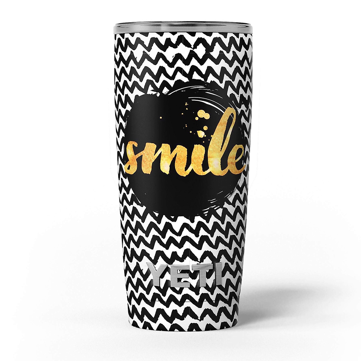 Design Skinz Smile Sketch on Foil - Skin Decal Vinyl Wrap Kit Compatible with The Yeti Rambler Cooler Tumbler Cups