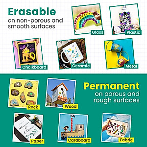 Extra Fine Tip White Chalk Markers (4 Pack 1mm Point) Chalk Pens - White Dry Erase Marker Pen for Blackboard, Chalkboards, Windows, Glass, Bistro, Signs