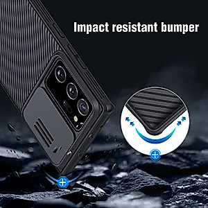 Nillkin Samsung Galaxy Note 20 Ultra Case, Slim Note 20 Ultra Protective Case with Slide Camera Cover Hard PC and TPU Ultra Thin Anti-Scratch Phone Case for Galaxy Note 20 Ultra 5g 6.9'' Black