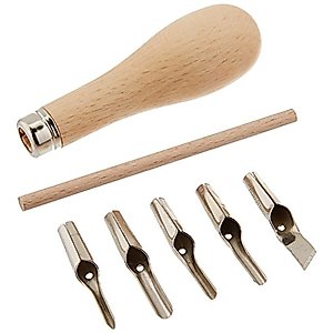 Alvin, AB12010, Linoleum and Vinyl Carving 6-Piece Set, with 5 0.6mm Cutting Blades