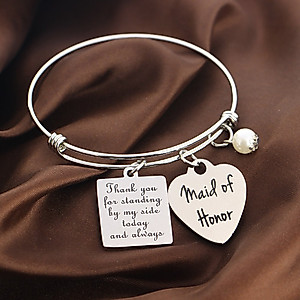 YEEQIN Maid of Honor Gift, Bridesmaid Gift, Wedding Gift, Maid Of Honor Bangle Bracelet