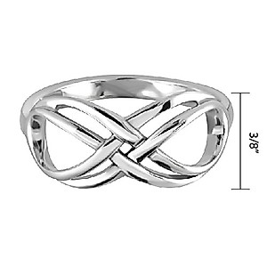 WithLoveSilver 925 Sterling Silver Celtic Double lines Infinity Ring (6)