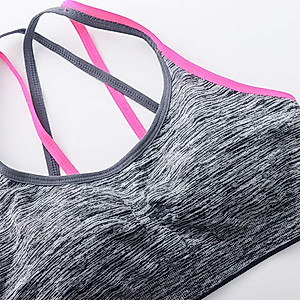 Bra for Women,JFLYOU Ladies Removable Padded Sports Bras Lingerie Support Workout Yoga Bra(Hot Pink,XX-Large)