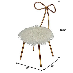 Cortesi Home Tilly Accent Chair with Bow Detail, Gold