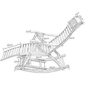 Zero Gravity Chair Lounge Chair Outdoor Lounge Chair Folding Rocking Chair Deck Chair Bamboo Chair Garden Lounger Nap Chair Backrest Armchair Recliner Folding Recliner Chair Patio Lounge Chair ( Color
