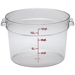 Cambro Round Storage Container, 12 quart, Clear