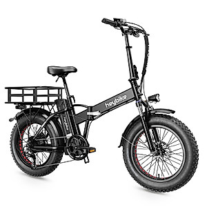Heybike Mars Electric Bike Foldable 20" x 4.0 Fat Tire Electric Bicycle with 500W Motor(Peak 850W), 48V 12.5AH Removable Battery and Dual Shock Absorber for Adults