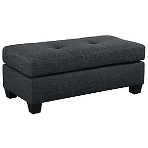 Homelegance Phelps 48" x 24" Fabric Ottoman, Gray