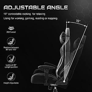 IWMH Office Chair for Adults, Ergonomic Computer Chair with Lumbar Support, High Back Executive Swivel Rolling Desk Chair, Height Adjustable (Black 1)