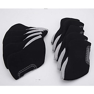DBYAN Golf Club Iron Head Covers with Plastic Window Display,Neoprene Material Bring for Titleist Taylormade Ping Callaway-Pack of 10,Black