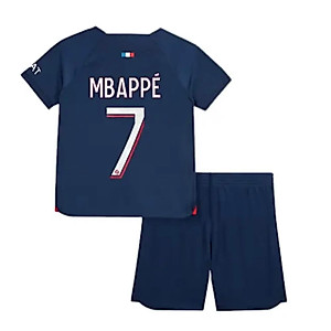 KickOffKits - #7 MBAPPE PSG Soccer Jersey Kids Uniform - Sports Team Jersey Kids, Jersey/Shorts/Socks/Gift for Boys Girls (US, Age, 7 Years, 8 Years)