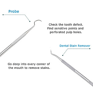 DOUCEUR Teeth Cleaning Kit, Teeth Cleaning Tools with Mouth Mirror, Teeth cleaner and Oral Care for Adults and Pets