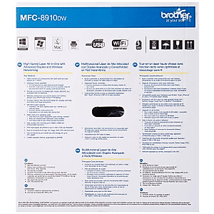 Brother Printer MFC8910DW Wireless Monochrome Printer with Scanner, Copier and Fax, Amazon Dash Replenishment Ready