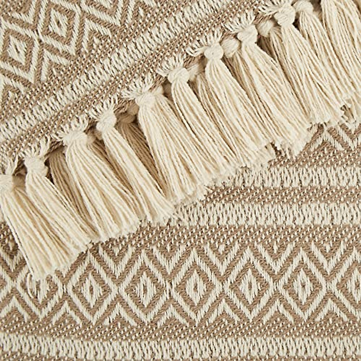 DII Rustic Farmhouse Cotton Adobe Stripe Blanket Throw with Fringe for Chair, Couch, Picnic, Camping, Beach, & Everyday Use, 50 x 60