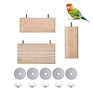 Mogoko Polished Natural Wood Bird Perches Pet Parrot Bird Cage Perches Square Wooden Stand Platform Budgie Toys Cages Accessories for Parakeets