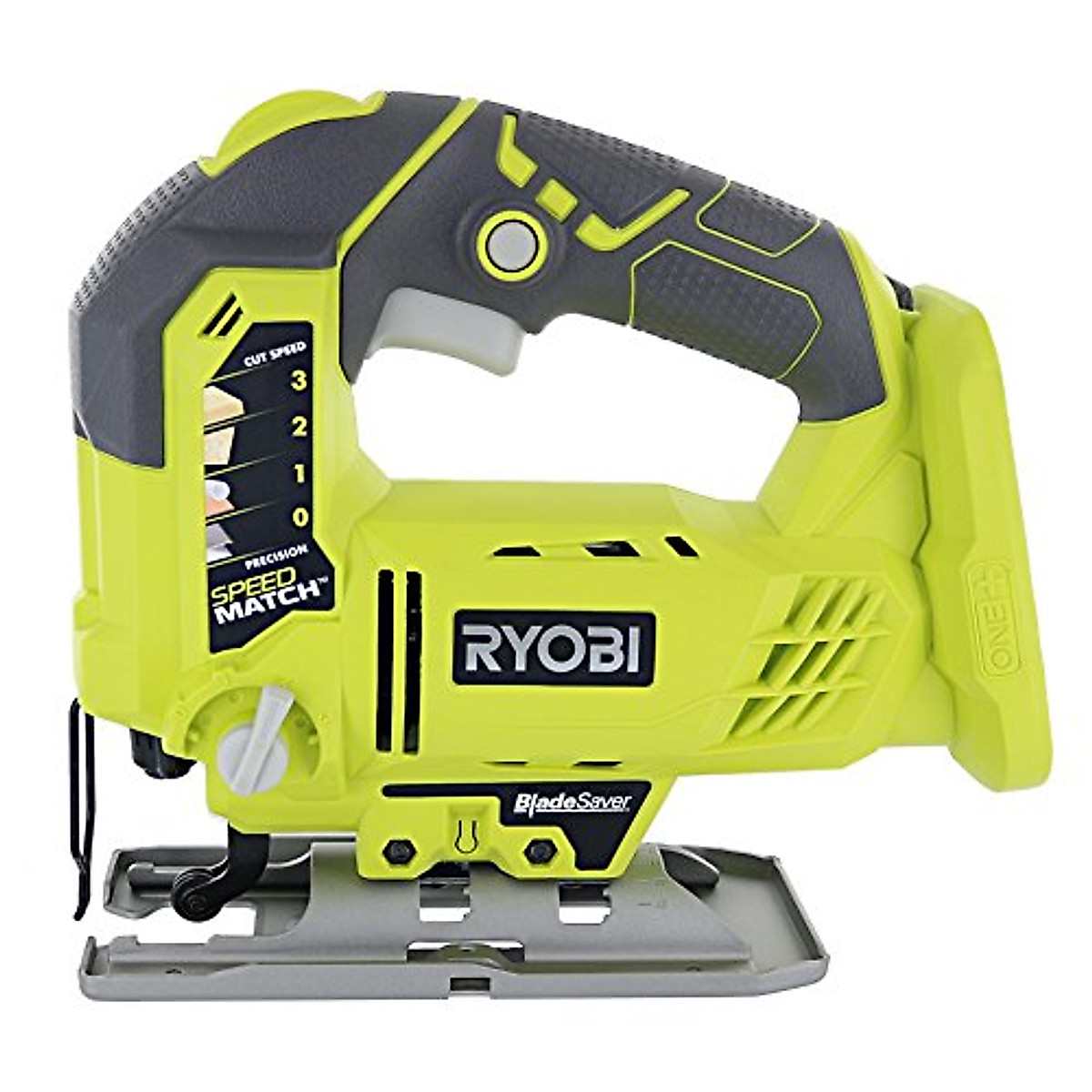Ryobi One+ P523 18V Lithium Ion Cordless Orbital T Shank 3,000 SPM Jigsaw (Battery Not Included, Power Tool and T Shank Wood Cutting Blade Only)