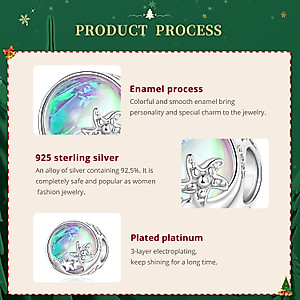 VOROCO Beach Sea Waves Charm for Bracelet 925 Sterling Silver Sea Starfish Bead Charm for Bracelet & Necklace Mother's Day Birthday Christmas Jewelry Gifts for Women