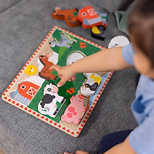 Melissa & Doug Farm Wooden Chunky Puzzle (8 pcs) - FSC Certified