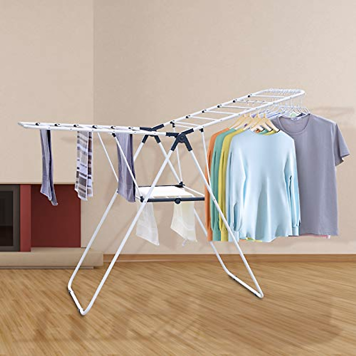 YUBELLES Clothes Drying Rack, Gullwing Space-Saving Laundry Rack, Space Saving Laundry Drying Rack, Easy Storage Laundry Indoor and Outdoor Use