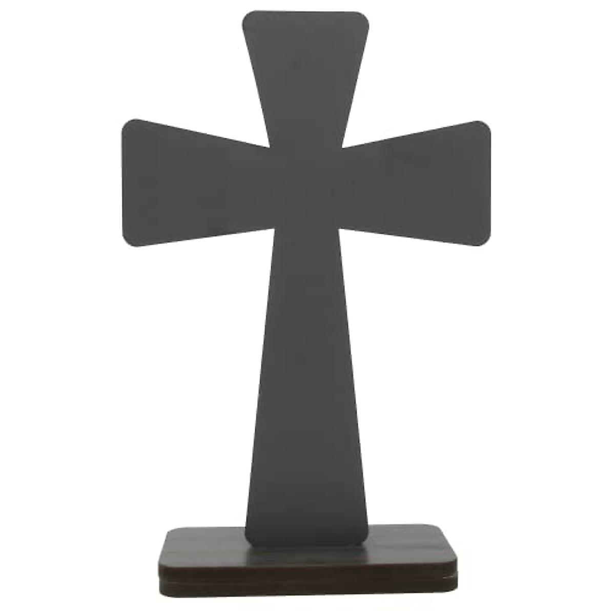 Needzo Rustic Wooden Standing Cross With Faith Center, Religious Home or Office Décor for Shelves, Tables, or Desks, 8.5 Inches x 5.5 Inches