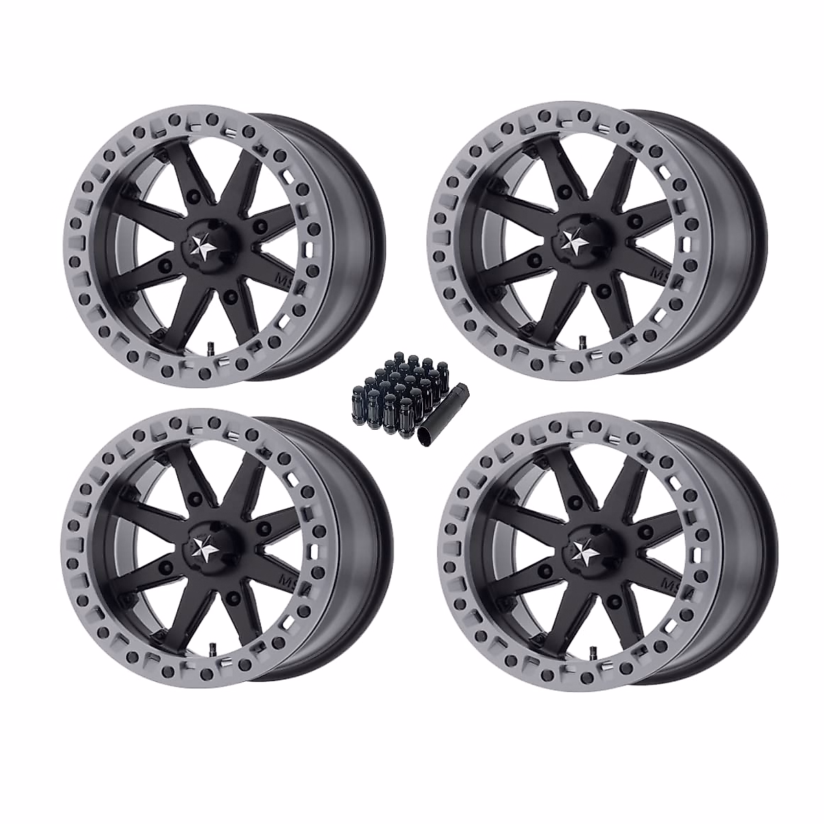 Full Set Of MSA M31 Lok2 Beadlock 156x7 4/137 +0MM Wheels
