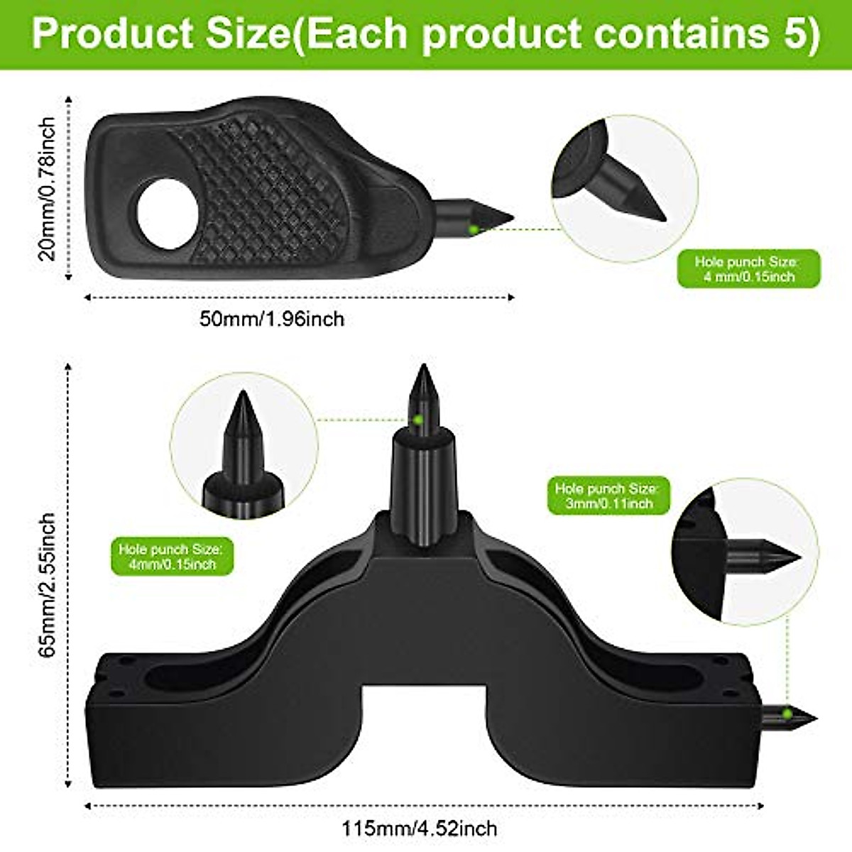 10PCS Drip Irrigation Tube Hole Punches, Kalolary Drip Hose Hole Punch for 4/7mm PE Pipe Hole Punches, 5PCS Mini Water Pipe Punch 5PCS Bull-head Tubing Punch for Outdoor Lawn Garden Water System Tools