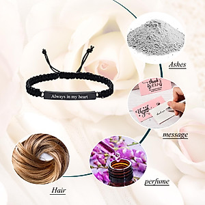 mingkejw Cremation Jewelry Urn Bracelet for Ashes Adjustable Stainless Steel Memorial Bangle Bracelet Keepsake Jewelry for Women Men-Always in My Heart