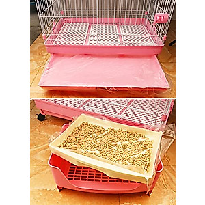 JMESTOHP 100PCS Disposable Rabbit Cage Liner Large Clear Guinea Pig Cage Liner Small Animal Bedding Rabbit, Hedgehog, Guinea Pig, Hamster, Bunny Litter Pan Bags