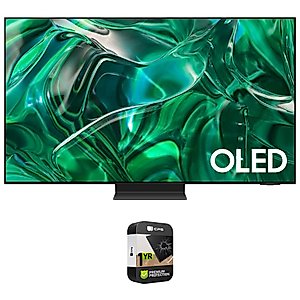 SAMSUNG QN77S95CA 77 inch HDR Quantum Dot OLED Smart TV Bundle with 1 YR CPS Enhanced Protection Pack (2023 Model)