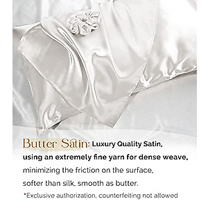 YANIBEST Satin Pillowcase for Hair and Skin - Super Soft Silk Pillowcase for Hair and Skin 2 Pack 20x30 inches | Cooling Satin Pillowcases with Zipper | Satin Pillow Case Standard Size Queen