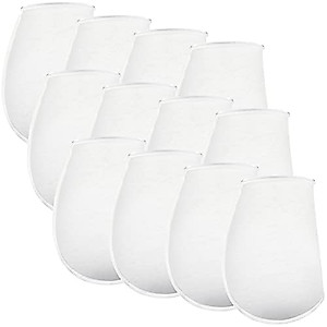 12 Pack 7 Inch Ring Felt Filter Socks 200 μm, Aquarium Felt Filter Bags, Fine Micro Fish Tank Filter, Sump Filter Sock for Saltwater Aquariums, 7 Inch Ring by 14 Inch Long