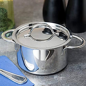 G.E.T. 4-80555 Stainless Steel Stainless Steel Mini Stock Pot with Lid Stainless Steel Specialty Servingware Collection