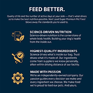 Next Level Super Premium Dog Food – HI-PRO Professional™ – Dry Kibble for Dogs at All Life Stages of All Breeds – 26% Protein with Gluten Free Grains, for High Energy, Active Dogs & Puppies