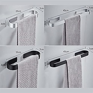 Towel Holder Stainless Steel Towel Holder Rack Hanger Wall Hanging Bar Organizer for Bathroom and Kitchen Storage Black and Silver