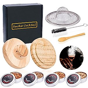 Cocktail Smoker Kit with Foghat-Old Fashioned Chimney Drink Smoker for Cocktails,Whiskey,Wine, BBQ ,Hand Crafted Premium Bartender Kit,Gift for Whiskey Lovers,Boyfriend,Husband, Dad,Men