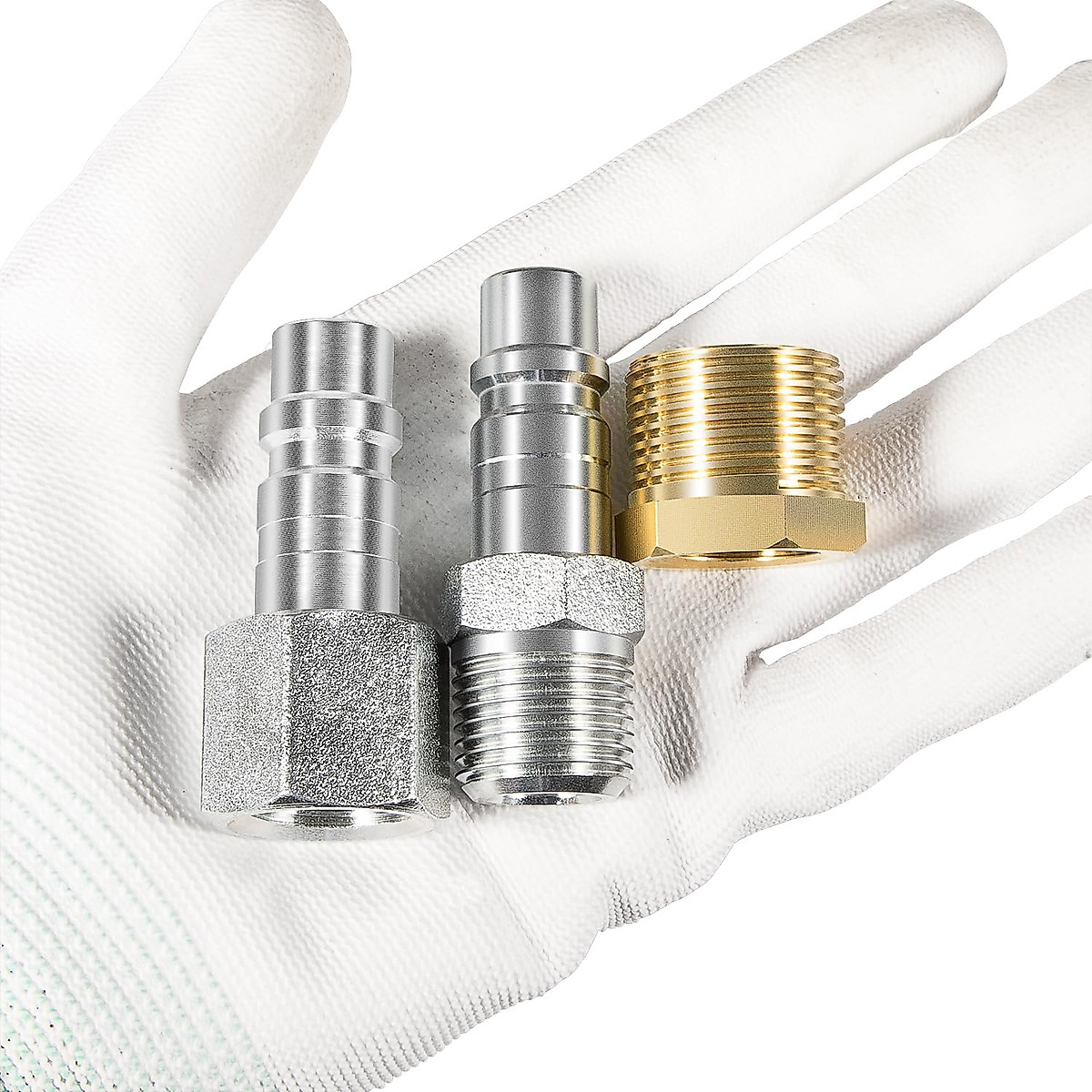 1/2" NPT G Style Air Coupler Plug and Air hose Fittings Reducer Bushing Kit S-224 For require more than 60 SCFM (5pcs)