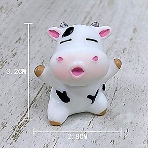 8pcs Mini Cow Animals Miniature Cow Figurines Fairy Garden Miniature Cattle Farm Figurines DIY Terrarium Crafts Moss Landscape Ornament Plant Pot Craft Dollhouse Decoration