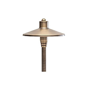 Lumen Logic G2 12V Brass Path Light (24" Tall) with 3W 2700K GU4 LED Bulb