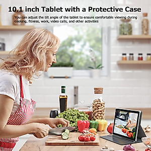 RliyOliy Android Tablet 10 inch, Android 12 Tablet with Case, 2GB RAM 64GB ROM 512GB Expand Android Tablet with Dual Camera, WiFi, Bluetooth, 8000mAh, HD Touch Screen, GMS Certified
