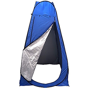 HTTMT- Pop Up Instant Tent Rain Shelter Privacy Tent Shower Toilet Bathroom Portable Changing Room for Beach Hiking Camping Outdoor Use in Blue (3 Colors Available) [P/N: ET-OUTDOOR005-BLUE]