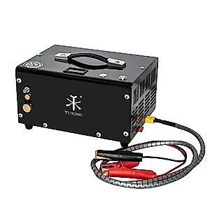 TUXING 4500Psi PCP Air Compressor,PCP Rifle/Pistol and Paintball Tank Air Pump, Powered by 12V Car DC or Home 110V AC with Power Converter and Built-in Water Oil Filter