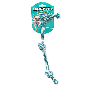 Mammoth Flossy Chews Extra Fresh Rope Tug – Premium Cotton-Poly Yarn with Floss Tug Toy for Dogs – Interactive Dog Rope Toy – Tug Dog Chew Toy for Small Dogs - Small, 15”