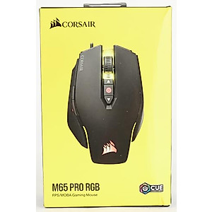 Corsair M65 PRO RGB Optical FPS Gaming Mouse (12000 DPI Optical Sensor, Adjustable Weights, 8 Programmable Buttons, 3-Zone RGB Multi-Colour Backlighting, Xbox One Compatible) - Black
