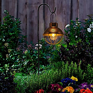 YAKii 8 Pack Solar Lantern Hanging Waterproof Outdoor Metal Solar Lamp with Warm White Light Decorate for Yard Garden Pathway Patio Porch Decor (Gold)