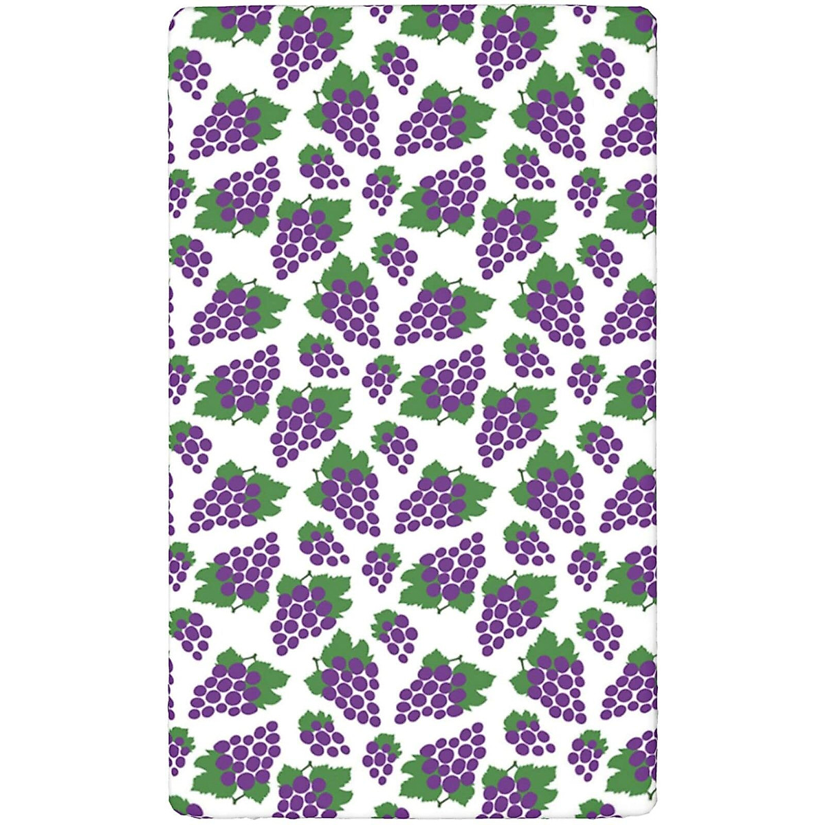 Violet Themed Fitted Crib Sheet,Standard Crib Mattress Fitted Sheet Soft Toddler Mattress Sheet Fitted-Great for Boy or Girl Room or Nursery,28“ x52“,White Purple Fern Green