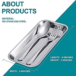 12 Pieces Small Metal Tray Procedure Trays Lab Instrument Tools Medical Tray Small Dental Tray Stainless Steel Mini Surgical Instruments Tool for Lab Dental Piercing Organizer, 8.9 x 4.6 x 0.8 Inch